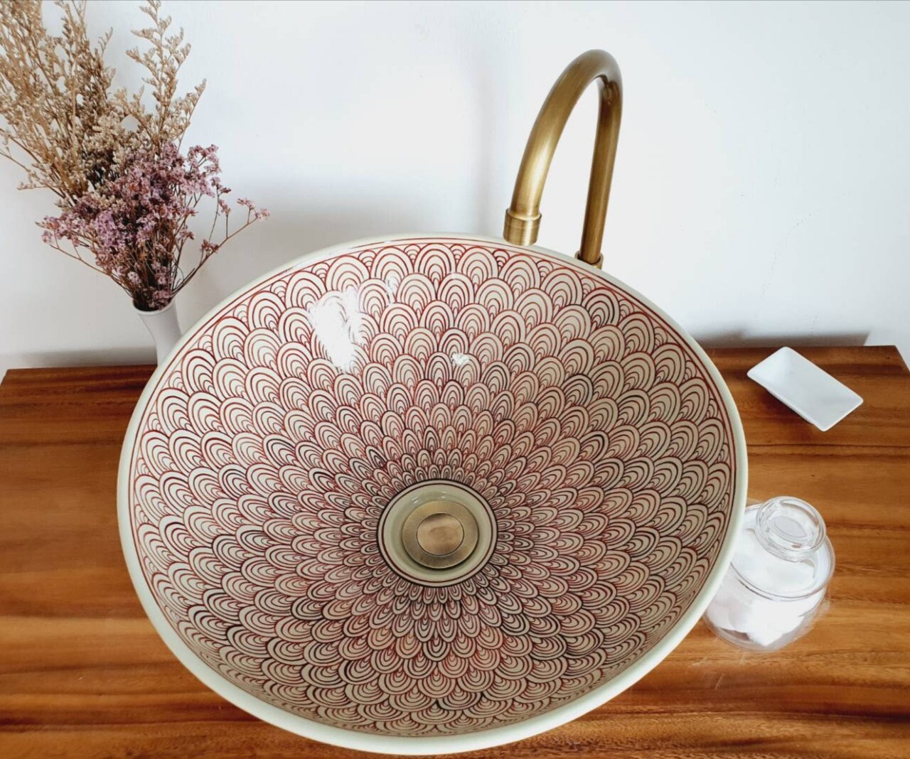 Handmade Ceramic Sink, Japanese Pattern Countertop Basin - Etsy