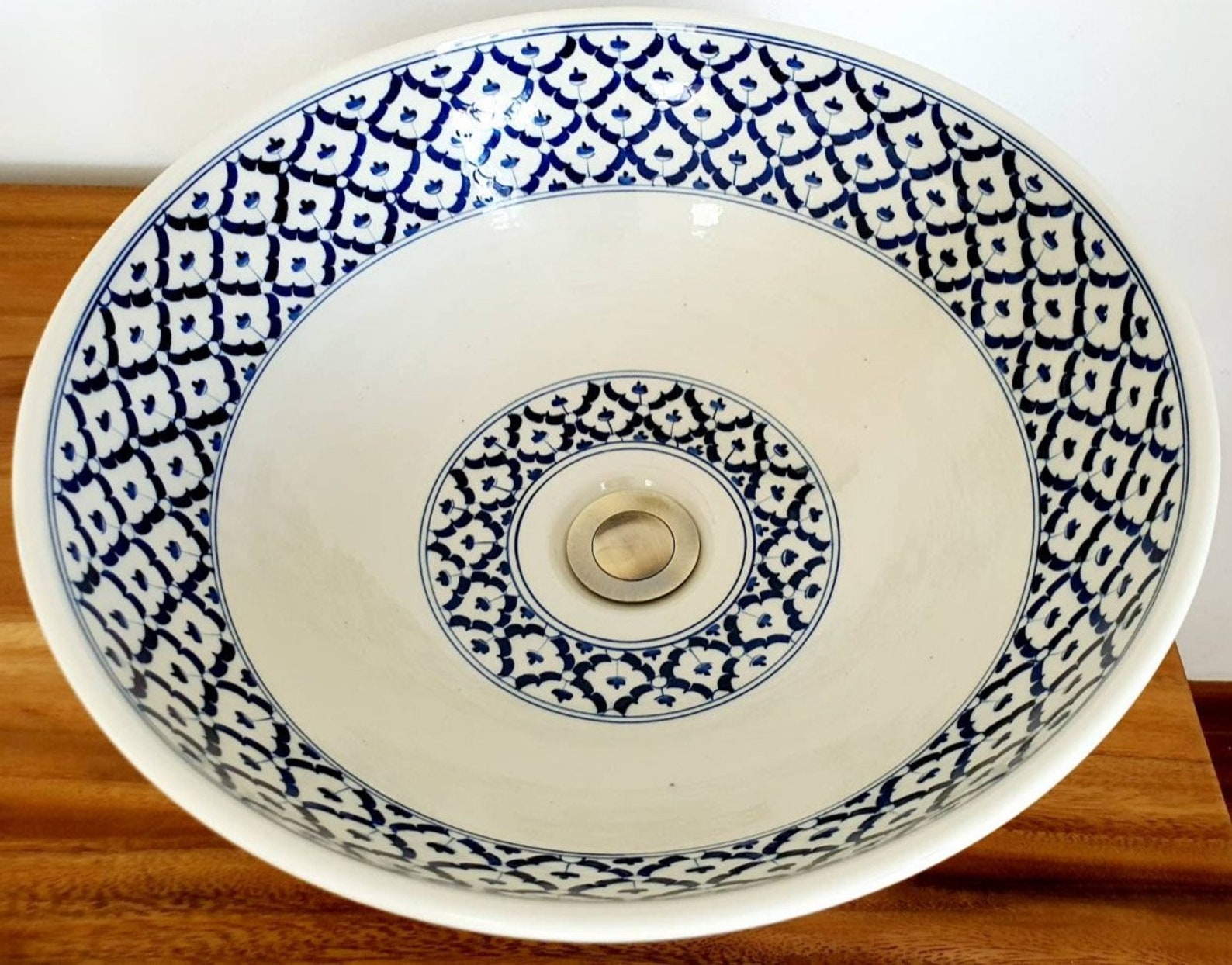 Ceramic Sink / Bathroom Sink / Countertop Basin / Hand Painted / Hand ...