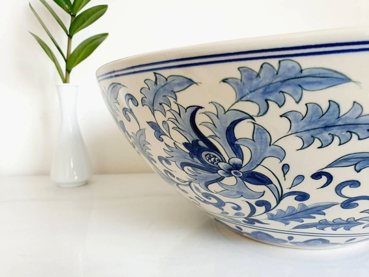 Ceramic Sink / Bathroom Sink / Countertop Basin / Hand Painted / Hand ...