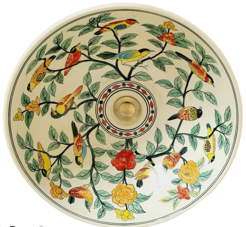 Ceramic Sink / Bathroom Sink / Countertop Basin / Hand Painted | Etsy