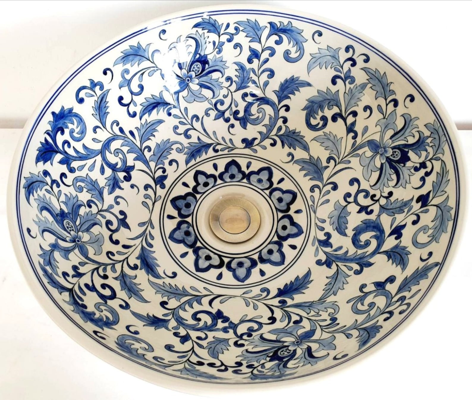 Ceramic Sink / Bathroom Sink / Countertop Basin / Hand Painted / Hand ...