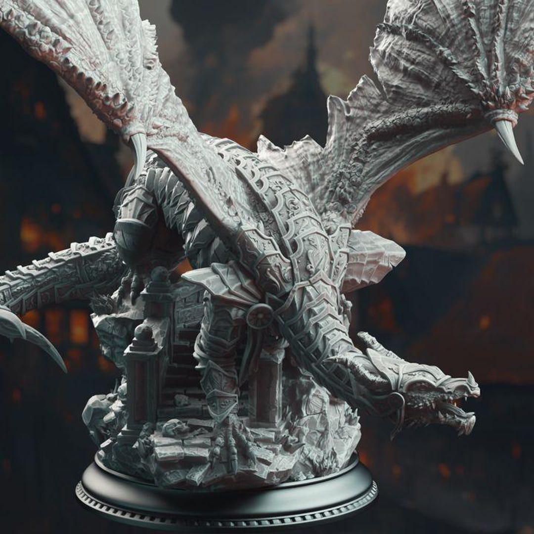D&D, TTRPG - Armoured Dragon - Kuriazor the Dark Scaled - Etsy