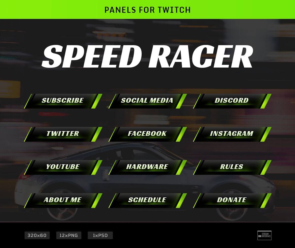 Speed Racer - Twitch Panels - Etsy