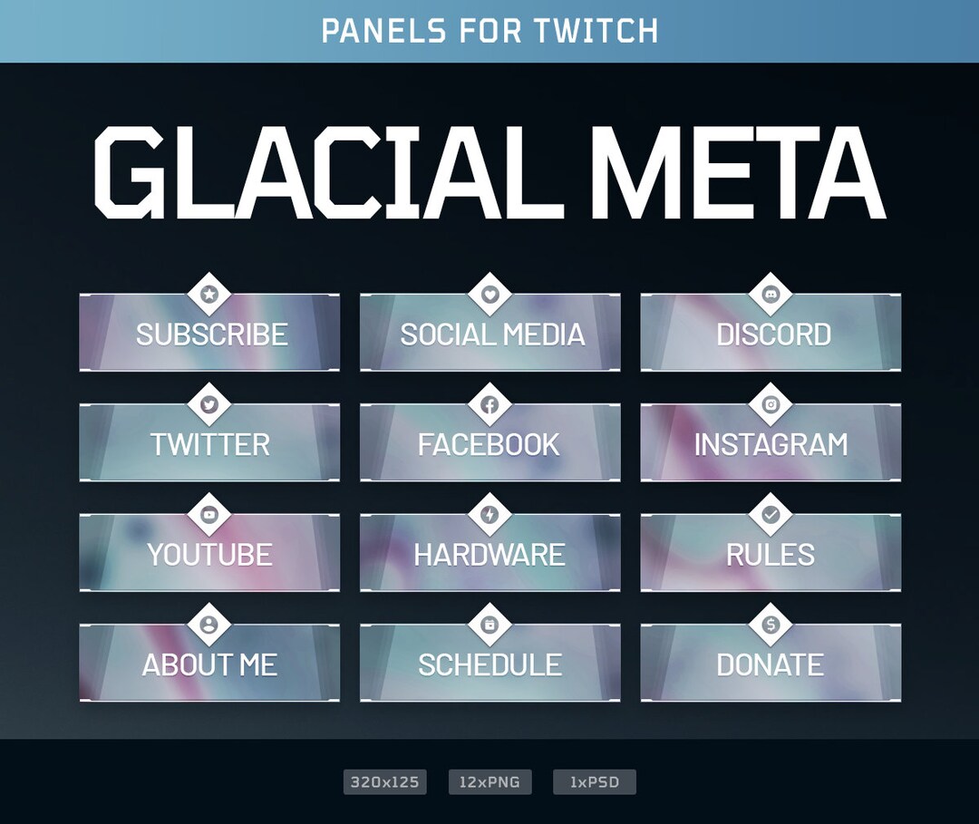 Glacial Meta - Panels for Twitch - Etsy
