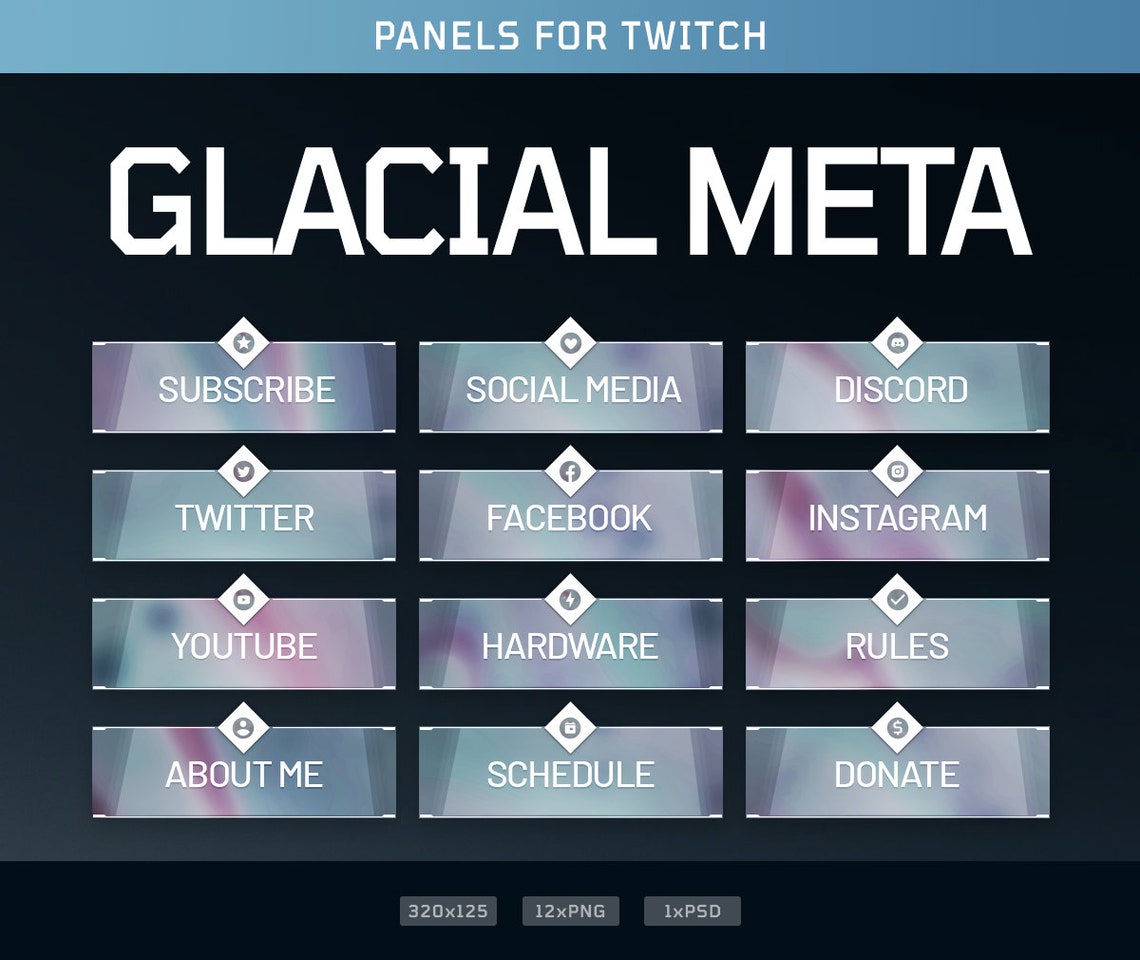 Glacial Meta - Panels for Twitch - Etsy
