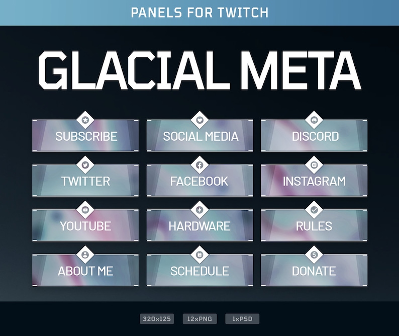 Glacial Meta - Panels for Twitch - Etsy