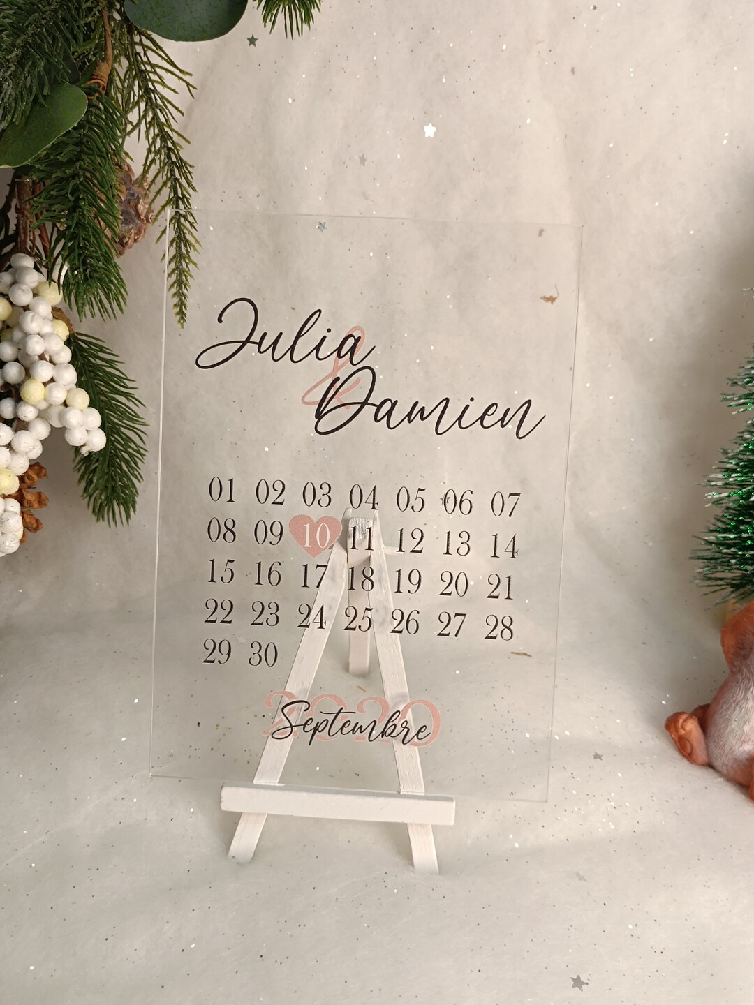 Calendar Plaque Poster Important Date Panel Couple Frame Wedding ...