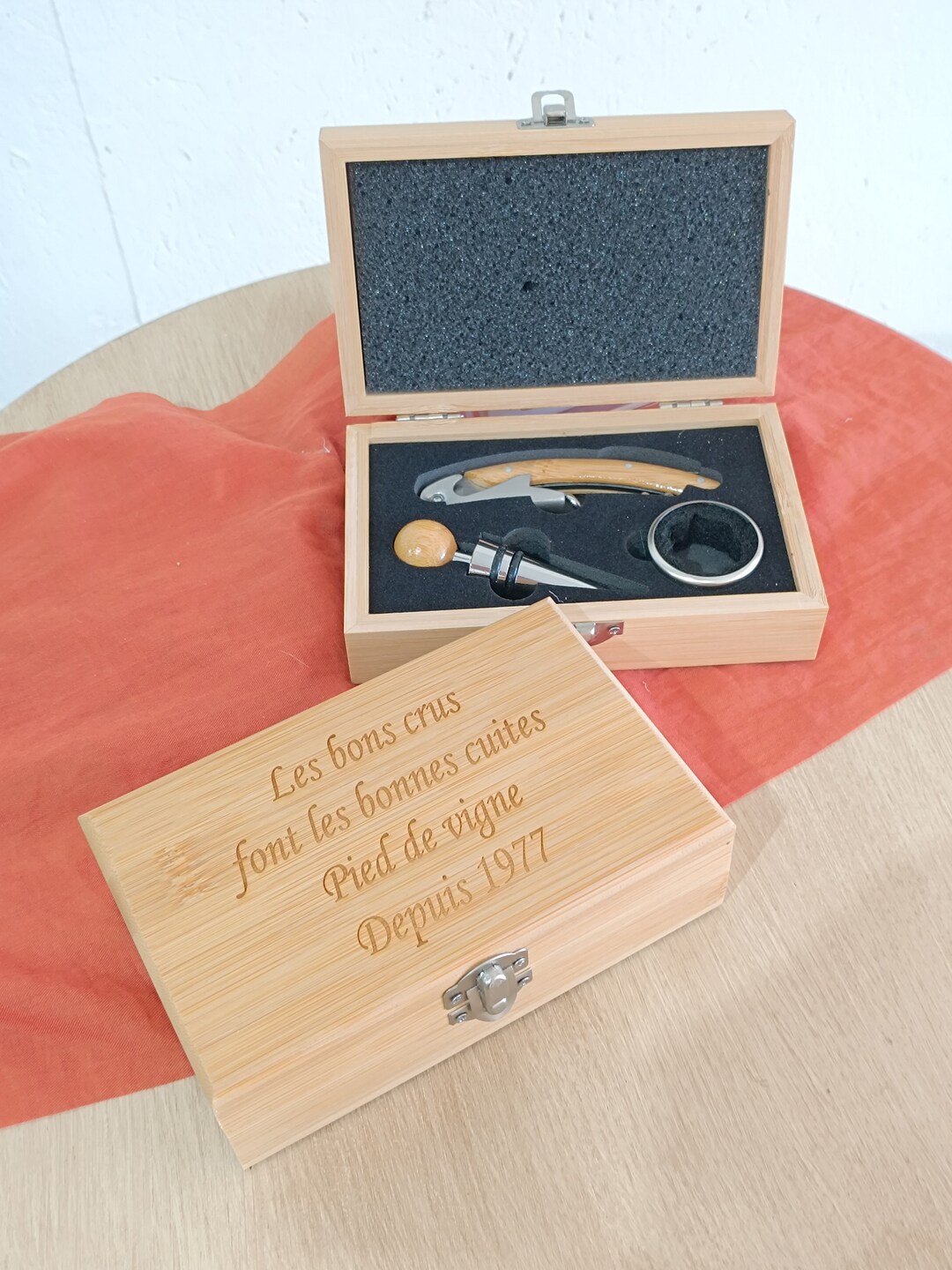 Customizable Wooden Sommelier Kit - Corkscrew - Wine Bottle ...