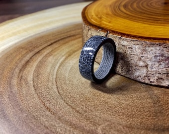 Blue Denim Jeans Micarta Ring Handcrafted in Staffordshire | Etsy