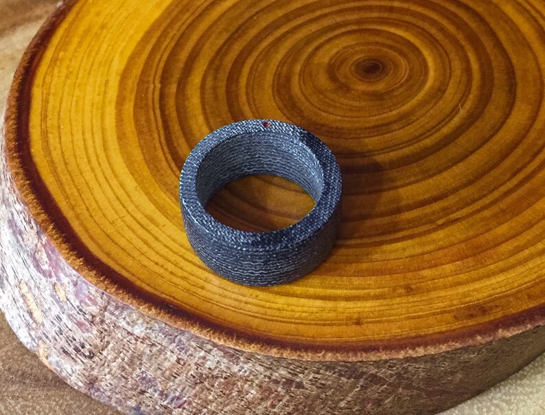 Blue Denim Jeans Micarta Ring, Handcrafted in Staffordshire, England - Etsy