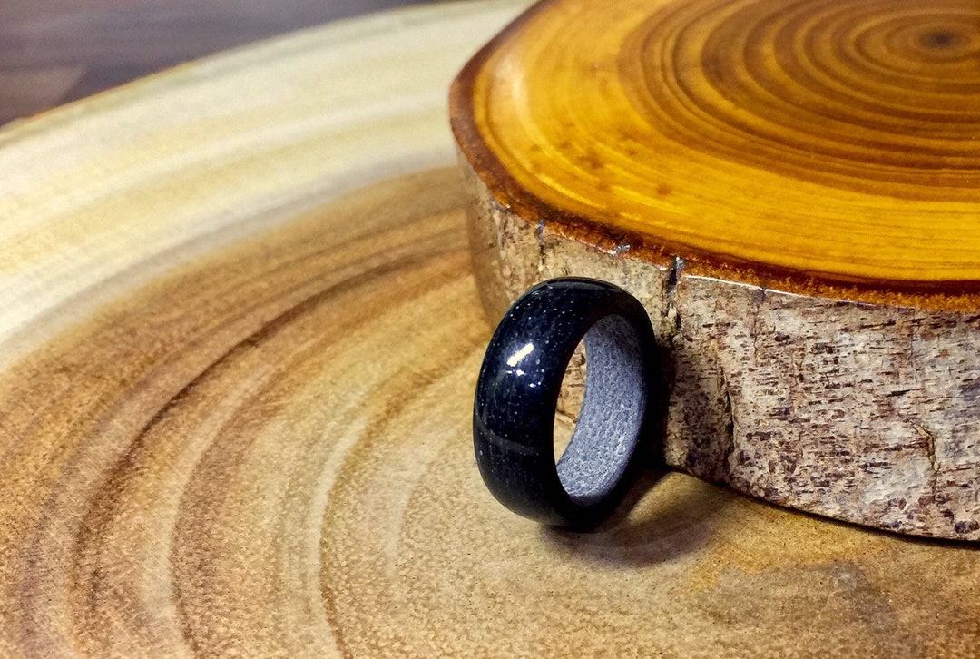 Black Linen Mesh Micarta Ring, Handcrafted in Staffordshire, England - Etsy