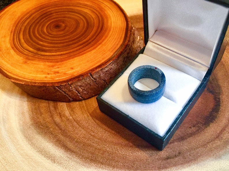 Blue Denim Jeans Micarta Ring Handcrafted in Staffordshire - Etsy