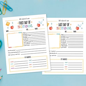 Back to School Kids Printable Questionnaire, First Day of School ...