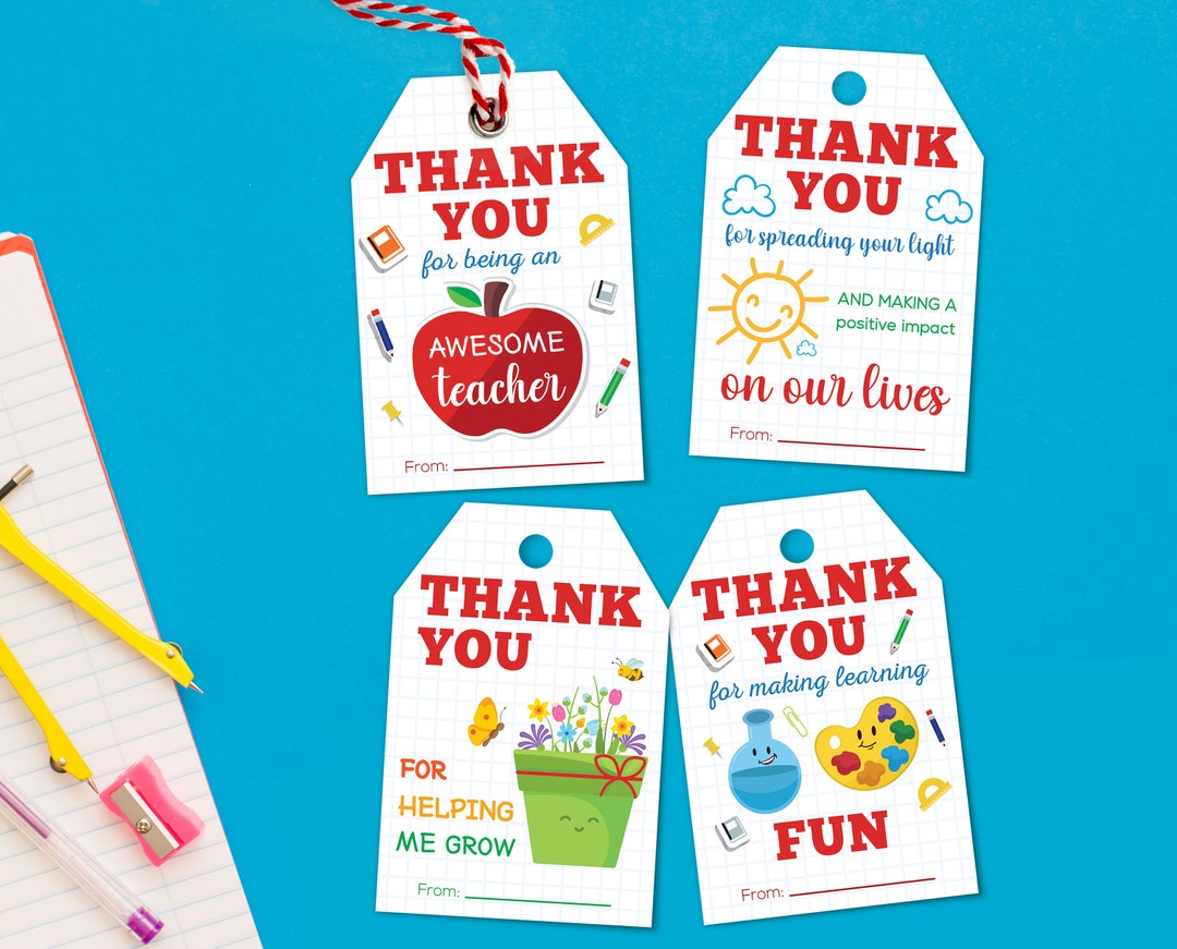 Teacher Appreciation Gift Tag, Teacher Appreciation Week, Teacher Thank ...