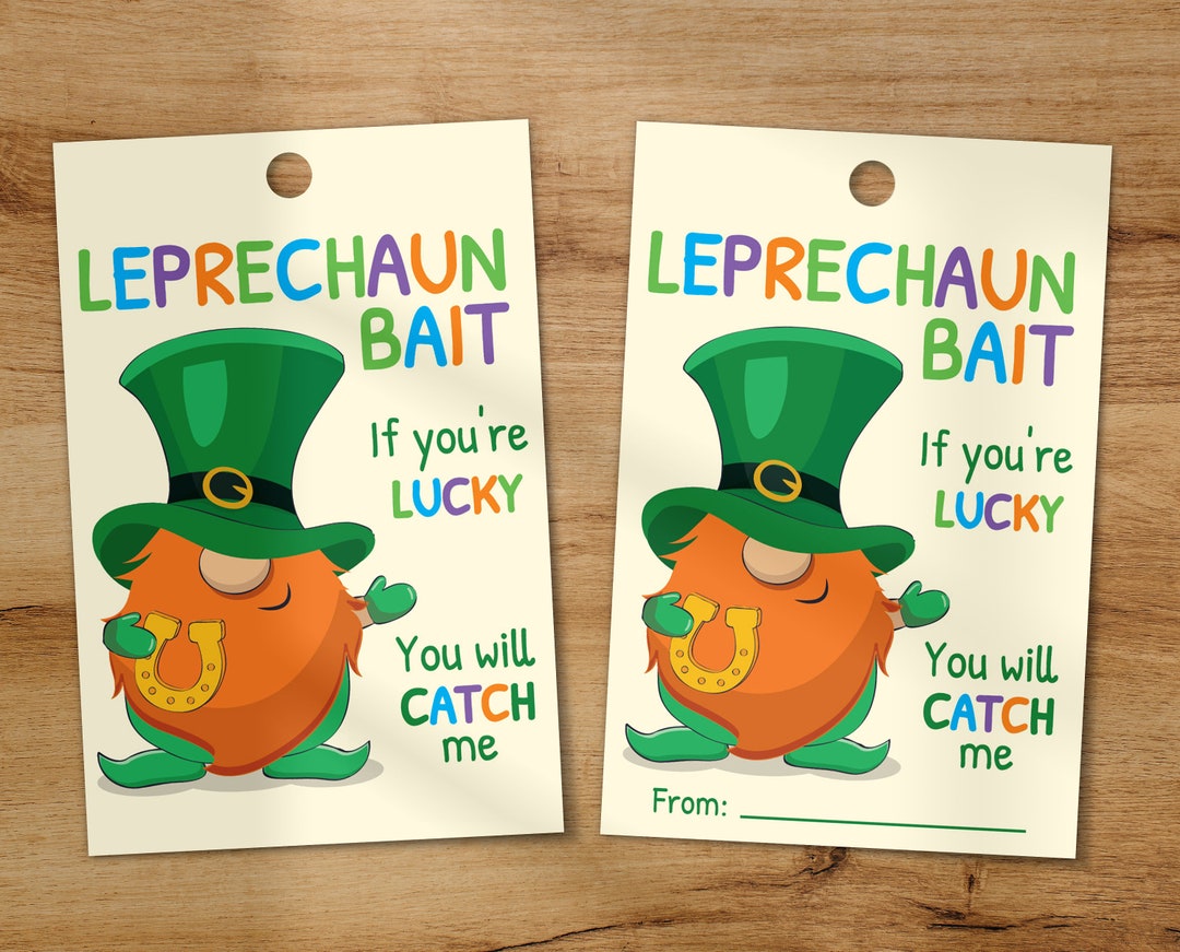 Lucky Leprechaun Bait Tags | Leprechaun Gnome | St. Patrick's Day ...