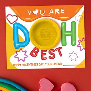 Play Dough Valentine Printable, Non-candy Valentine, Class Party ...