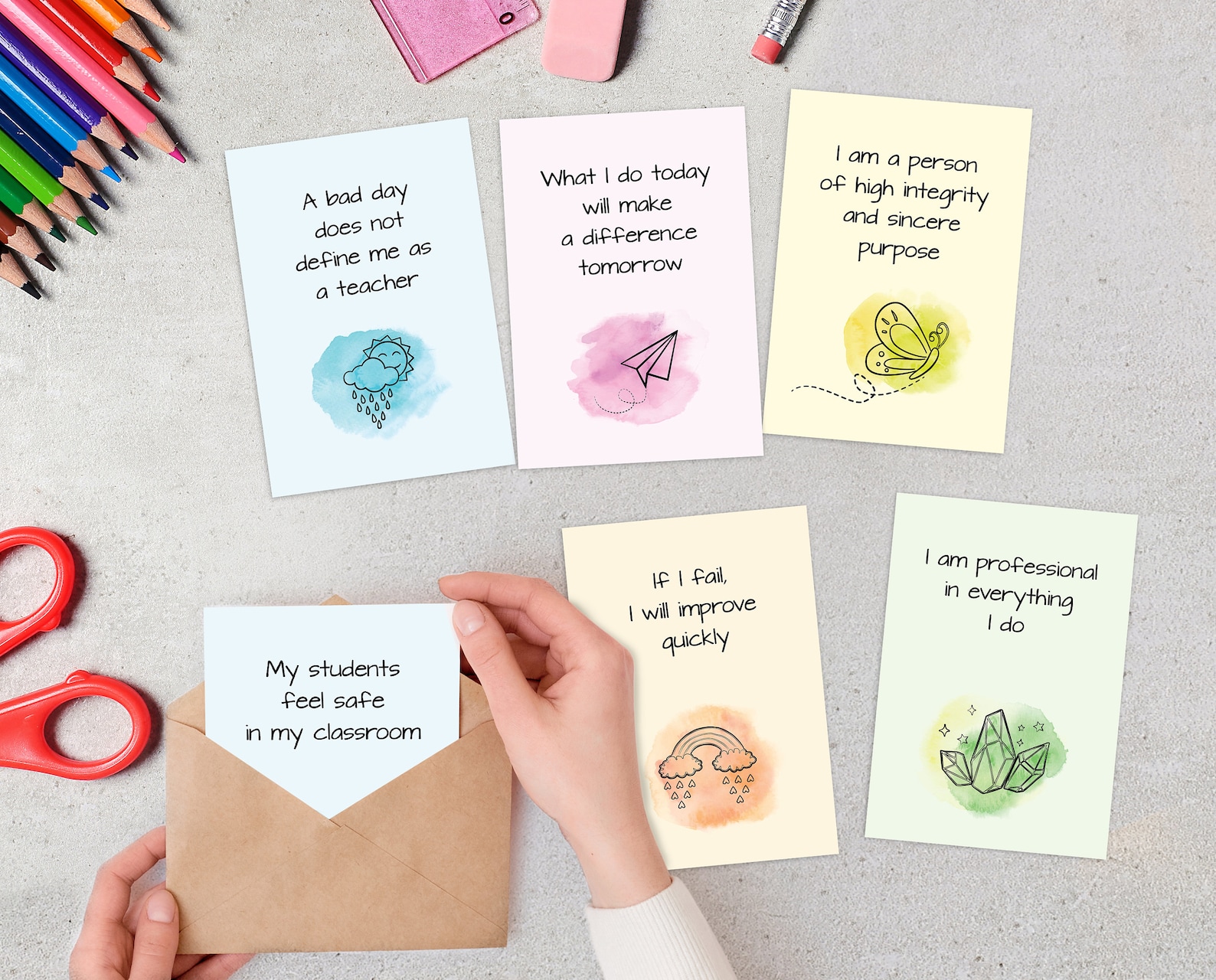 Teacher Affirmation Cards Teacher Appreciation Gift Teacher - Etsy