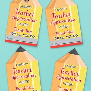 Teacher Appreciation Gift Pen, Teacher Gift Tag, Teacher Thank You Card ...