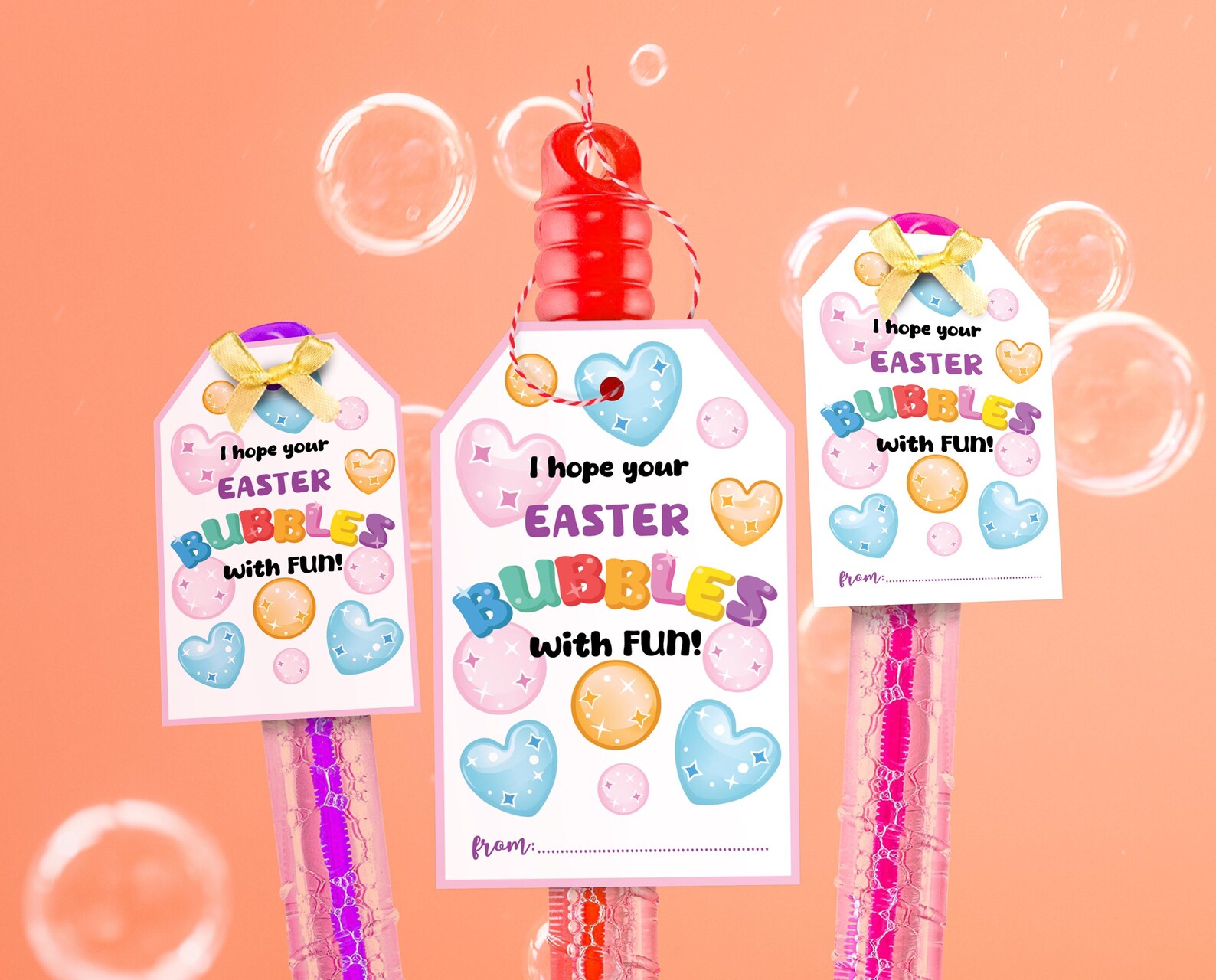 Easter Bubble Wand Tags: Printable Non- Candy School Favors (digital ...