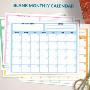 Blank Calendar, Printable Calendar, Desk Calendar 2025, Blank Template ...