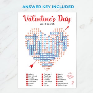 Valentine's Day Word Search Game | Printable Valentine's Party Game ...