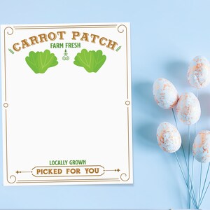 Carrot Patch Printable Sign, DIY Easter Carrots, Footprint Craft for ...