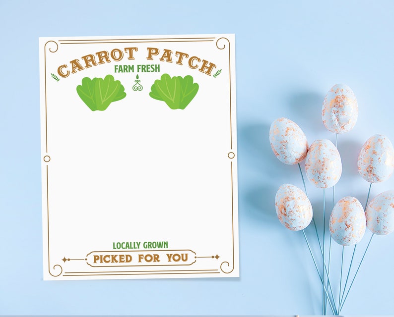 Carrot Patch Printable Sign DIY Easter Carrots Footprint - Etsy
