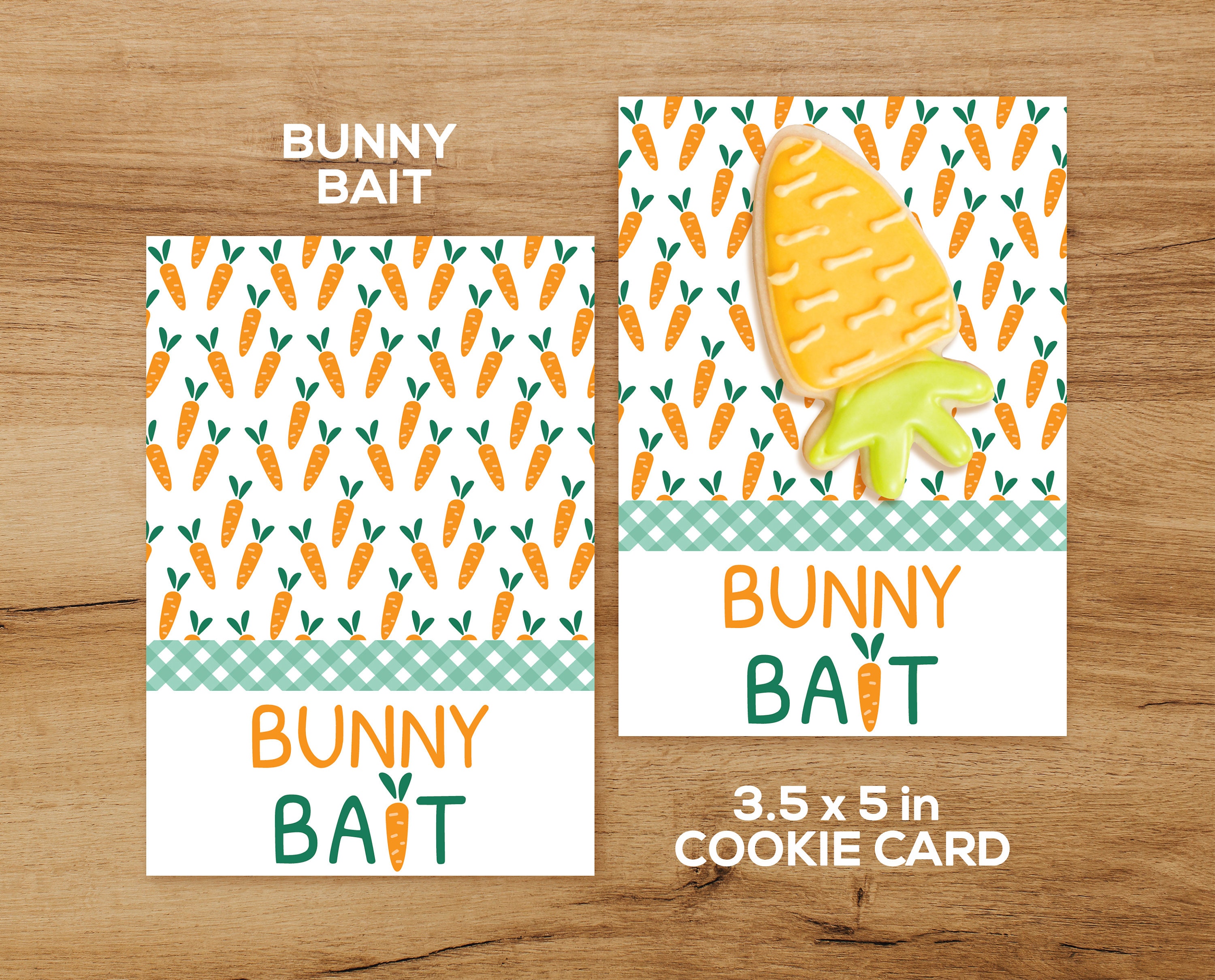 Carrot Bunny Bait Cookie Card Easter Cookie Cards Printable - Etsy