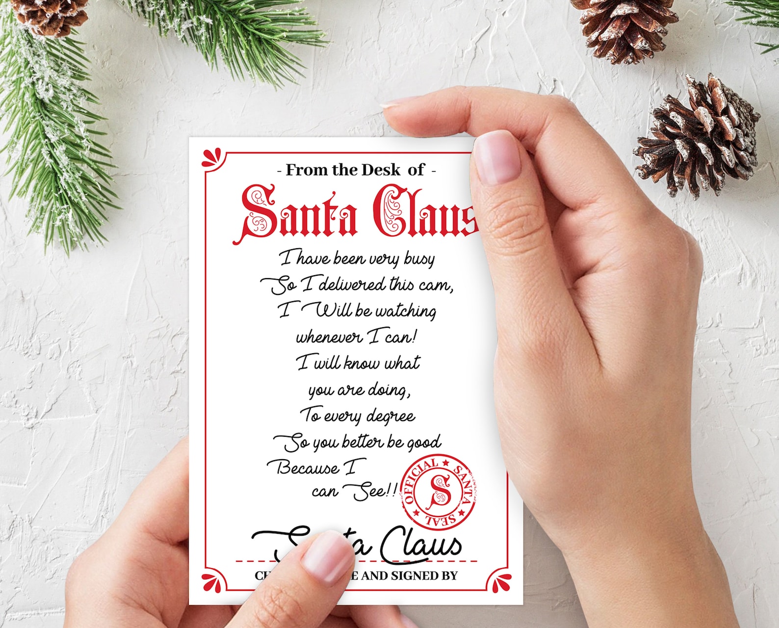 Santa Cam Letter 5x7 Santa Cam Letter Santa Cam Ornament - Etsy