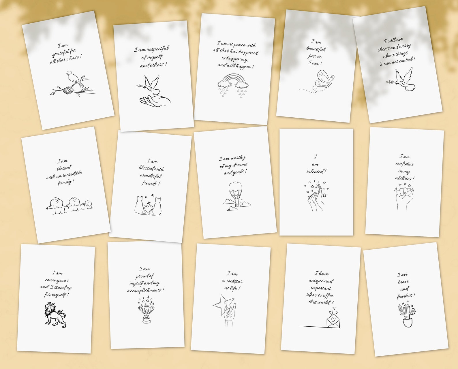 70 Printable Encouragement Cards Positive Affirmation Deck - Etsy