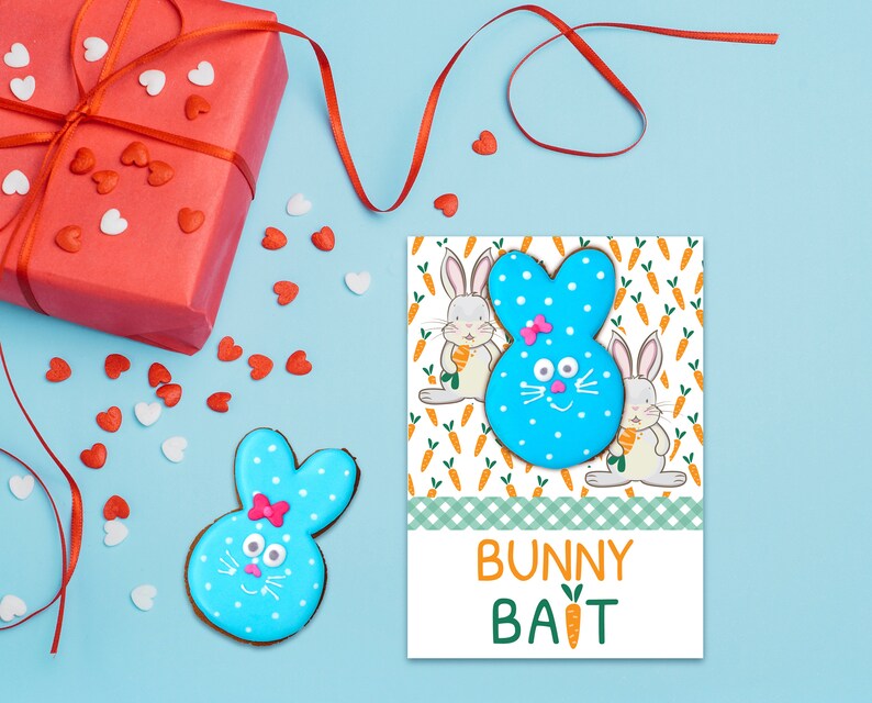 Bunny Bait Cookie Cards Printable Carrot Cookie Card Easter - Etsy