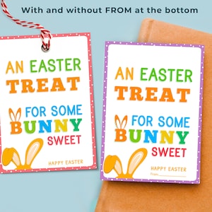 Bunny Printable Tags, Easter Basket Gift Tag, Classroom Activity ...