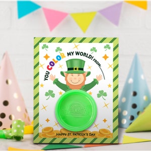 St. Patrick's Day Play Doh Cards Printable, Printable Class St Patricks ...