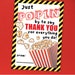 Popcorn Gift Tag Printable Just Poppin by to Say Thank You - Etsy