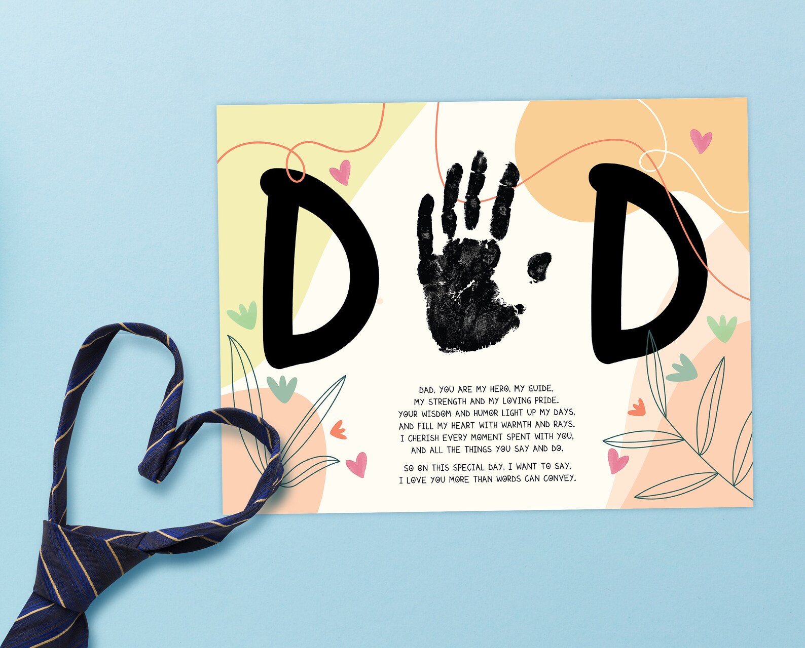 Dad Poem Handprint Craft, Birthday Card for Daddy, Father's Day DIY ...
