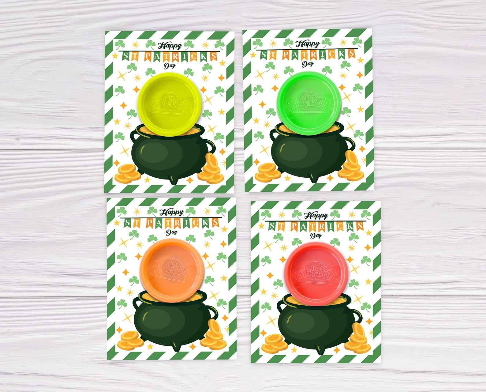 St. Patrick's Day Pot of Gold Play-doh Card Printable (digital Download ...