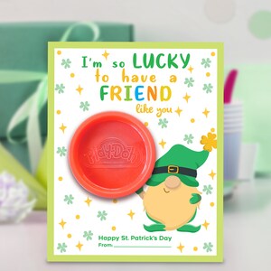Gnome St. Patrick's Day Play-doh Cards Printable, Printable Class St ...