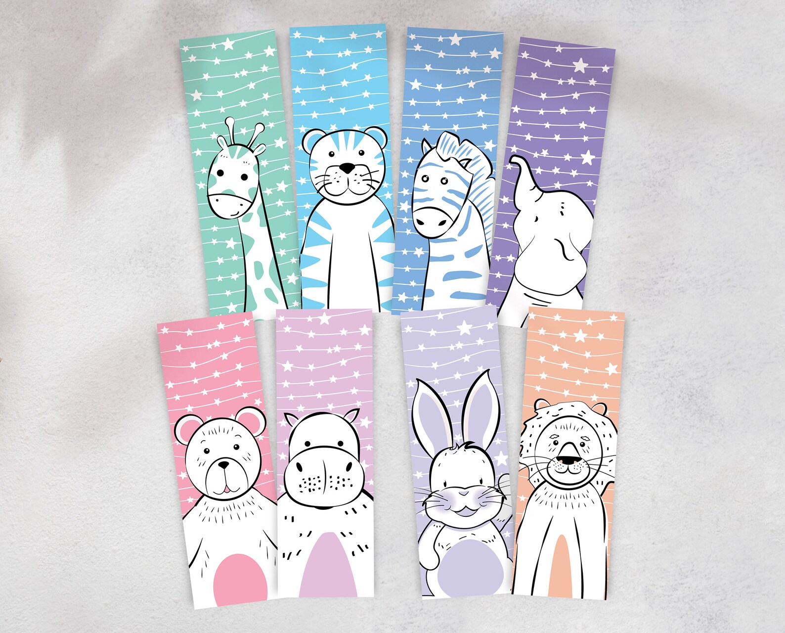 Animals Bookmarks for Kids Printable Animal Bookmarks Set of | Etsy