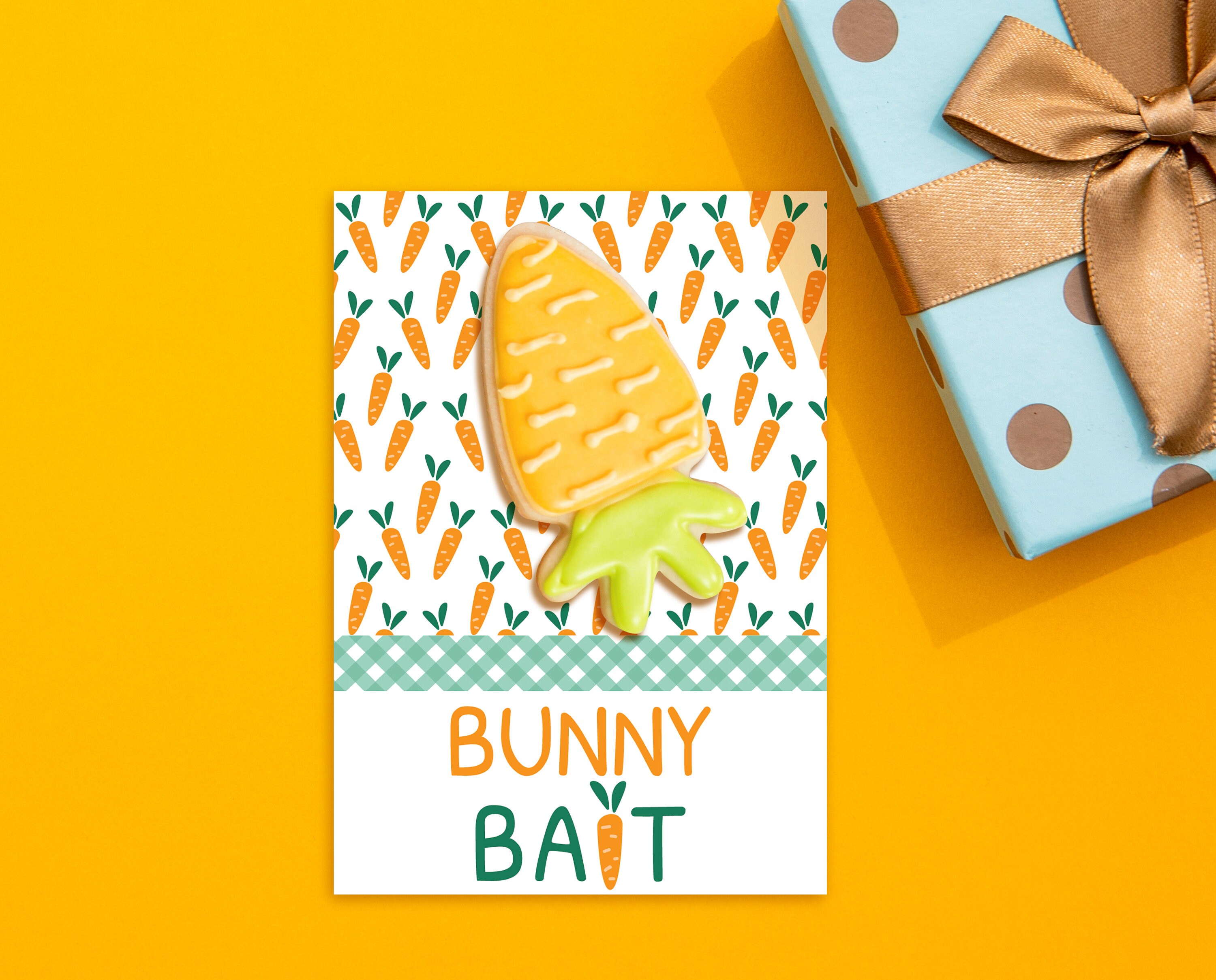 Carrot Bunny Bait Cookie Card Easter Cookie Cards Printable - Etsy