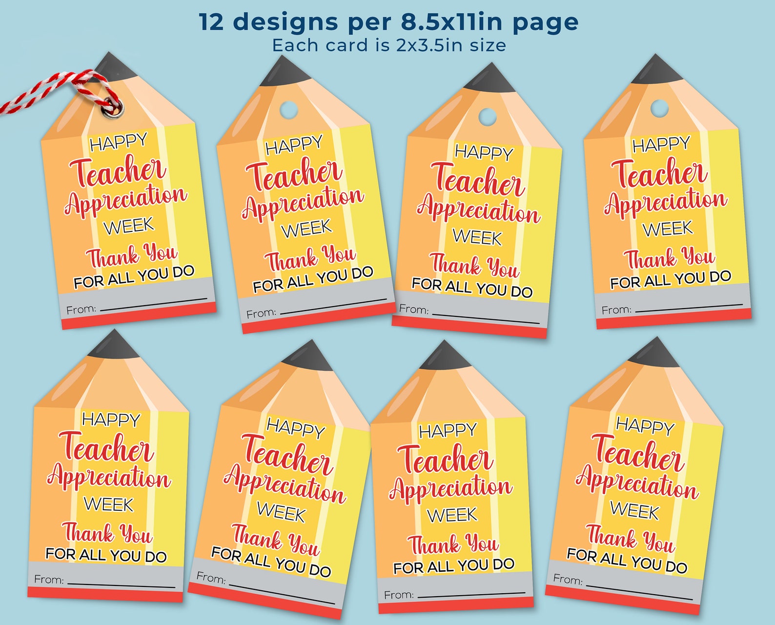 Teacher Appreciation Gift Pen Teacher Gift Tag Teacher Thank - Etsy