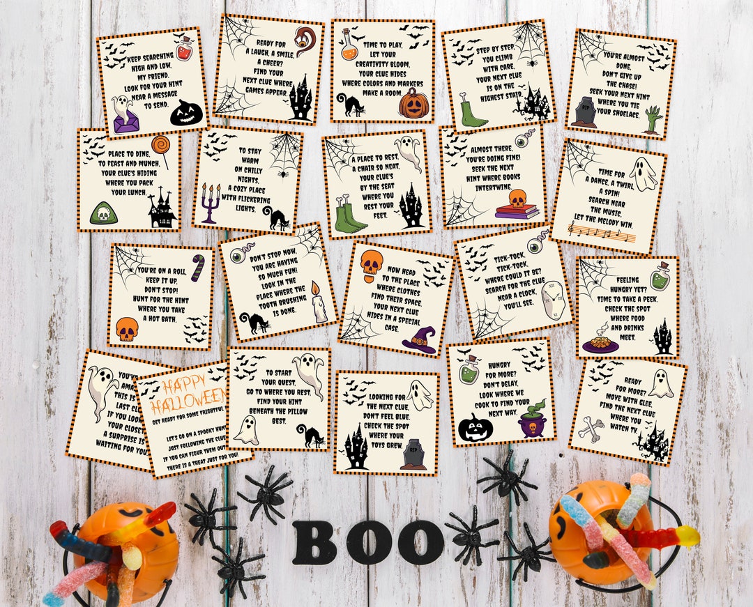 Halloween Scavenger Hunt, Spooky Clue Game (printable) - Etsy