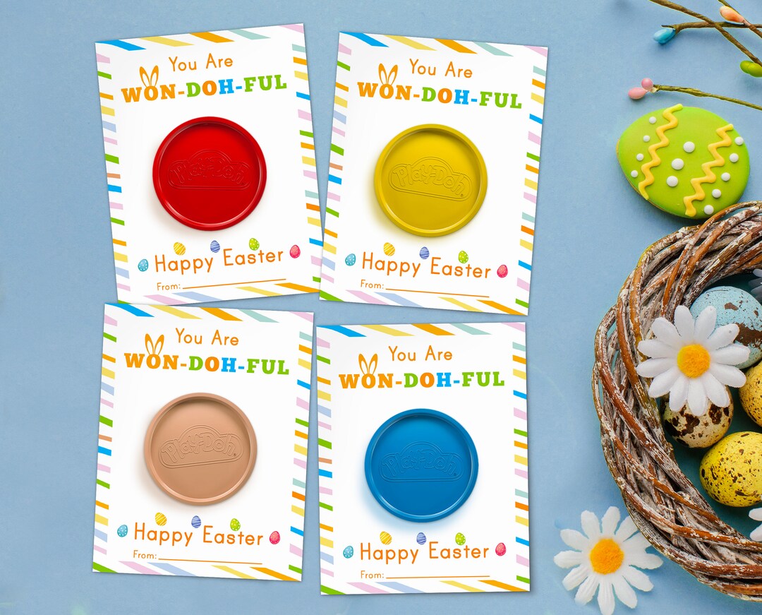 Easter Play-doh Gift Tag, Easter Gift for Kids, Easter Bunny Playdoh ...