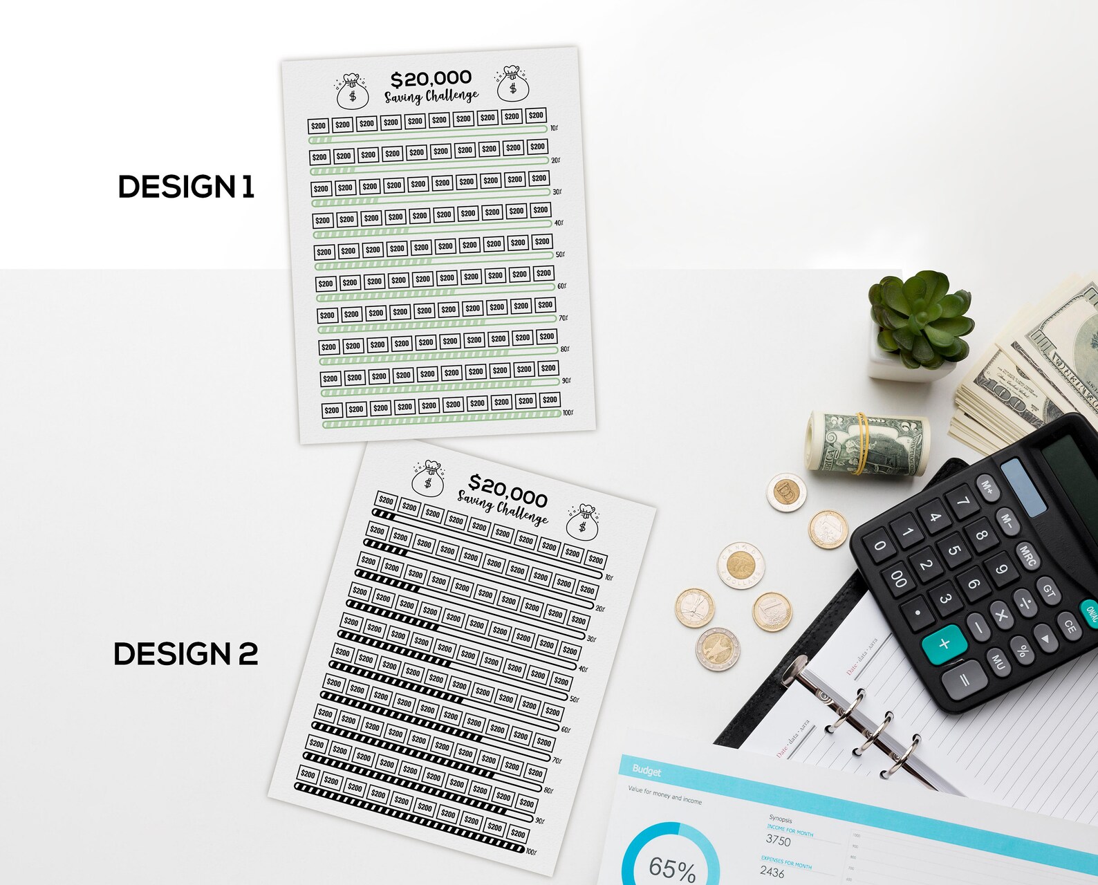 20K Money Saving Tracker Money Saving Challenge 20K - Etsy