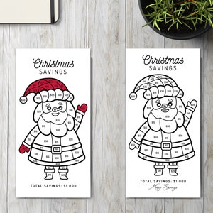 Christmas Savings Challenge Printable, Santa Savings Challenge ...