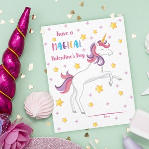 Unicorn Valentine Card, Unicorn Cards for Class Party - Etsy