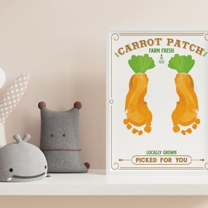 Carrot Patch Printable Sign, DIY Easter Carrots, Footprint Craft for ...