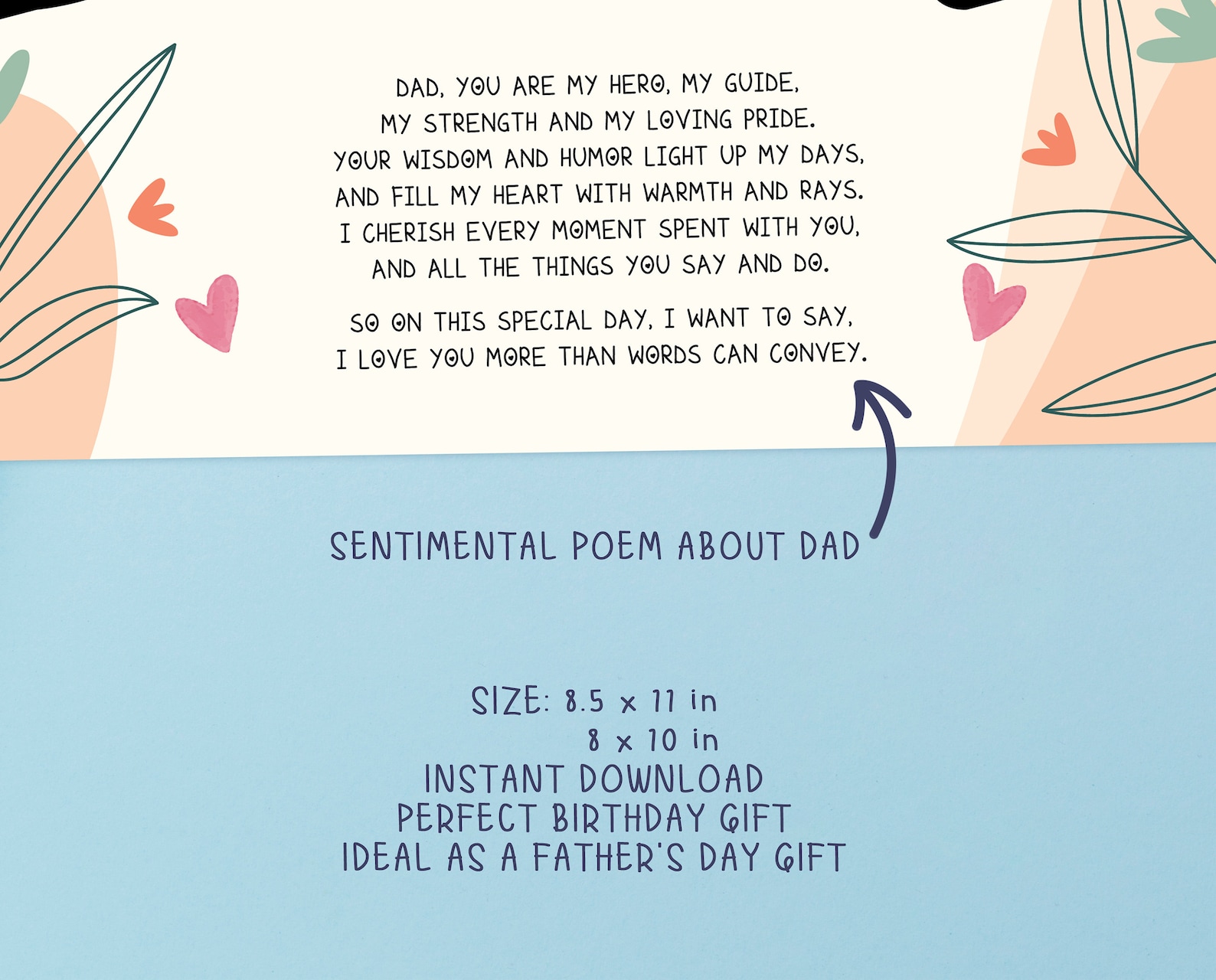 Dad Poem Handprint Craft, Birthday Card for Daddy, Father's Day DIY ...