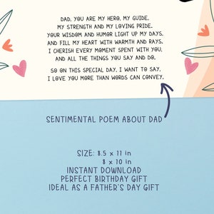 Dad Poem Handprint Craft, Birthday Card for Daddy, Father's Day DIY ...