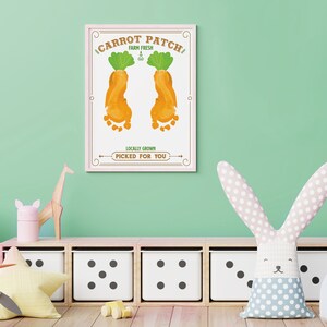 Carrot Patch Printable Sign, DIY Easter Carrots, Footprint Craft for ...