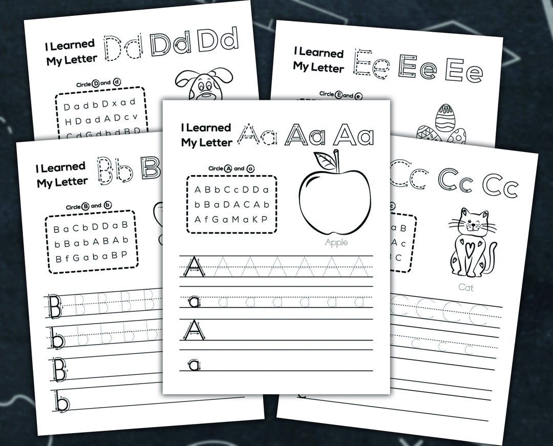 Upper & Lowercase Alphabet Printable Worksheets, Letters A to Z 26 ...